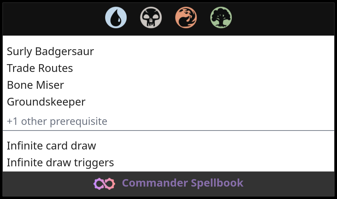 Surly Badgersaur | Trade Routes | Bone Miser (and one other card)
