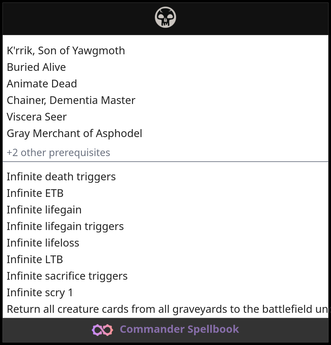 K'rrik, Son of Yawgmoth | Buried Alive | Animate Dead (and three other ...