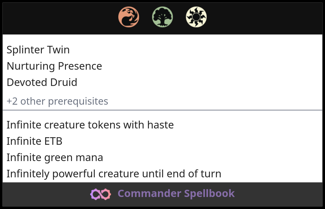 Splinter Twin | Nurturing Presence | Devoted Druid
