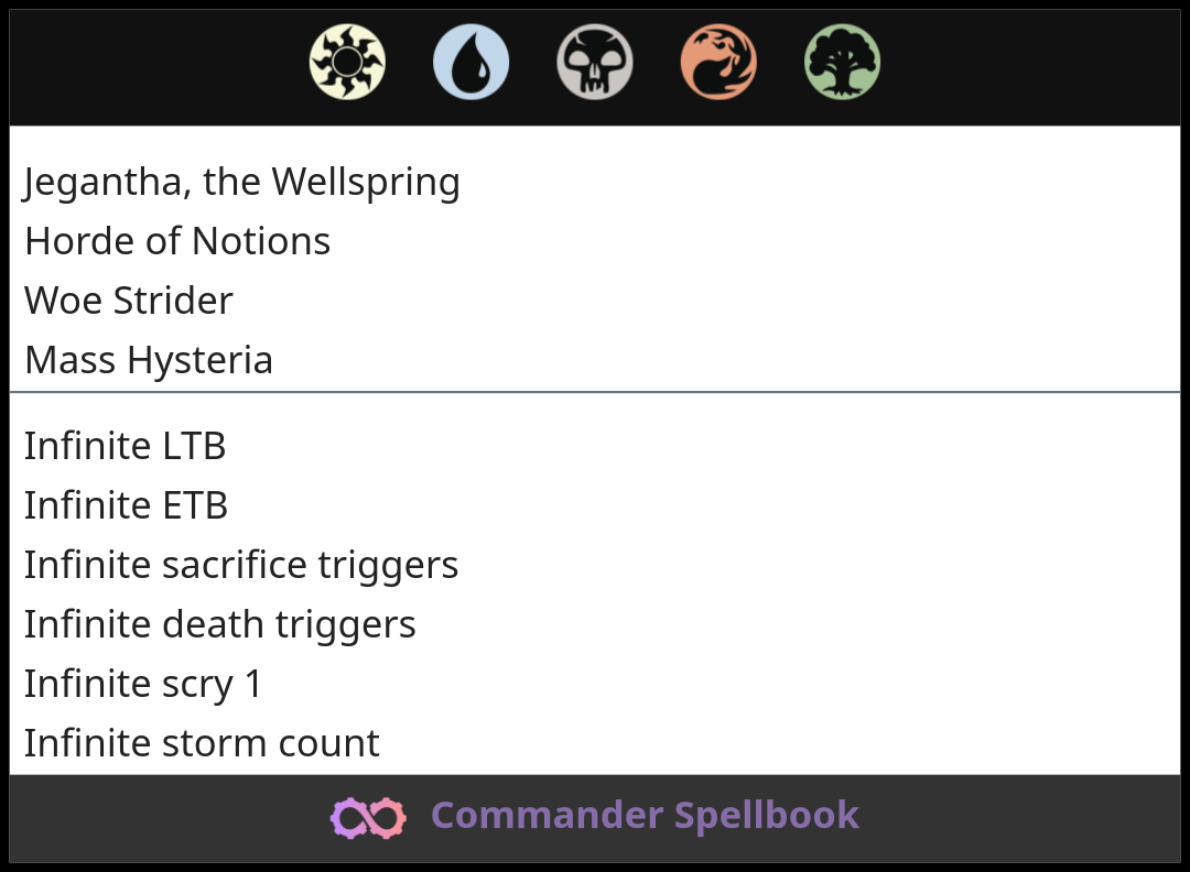 Jegantha, the Wellspring | Horde of Notions | Woe Strider (and one ...