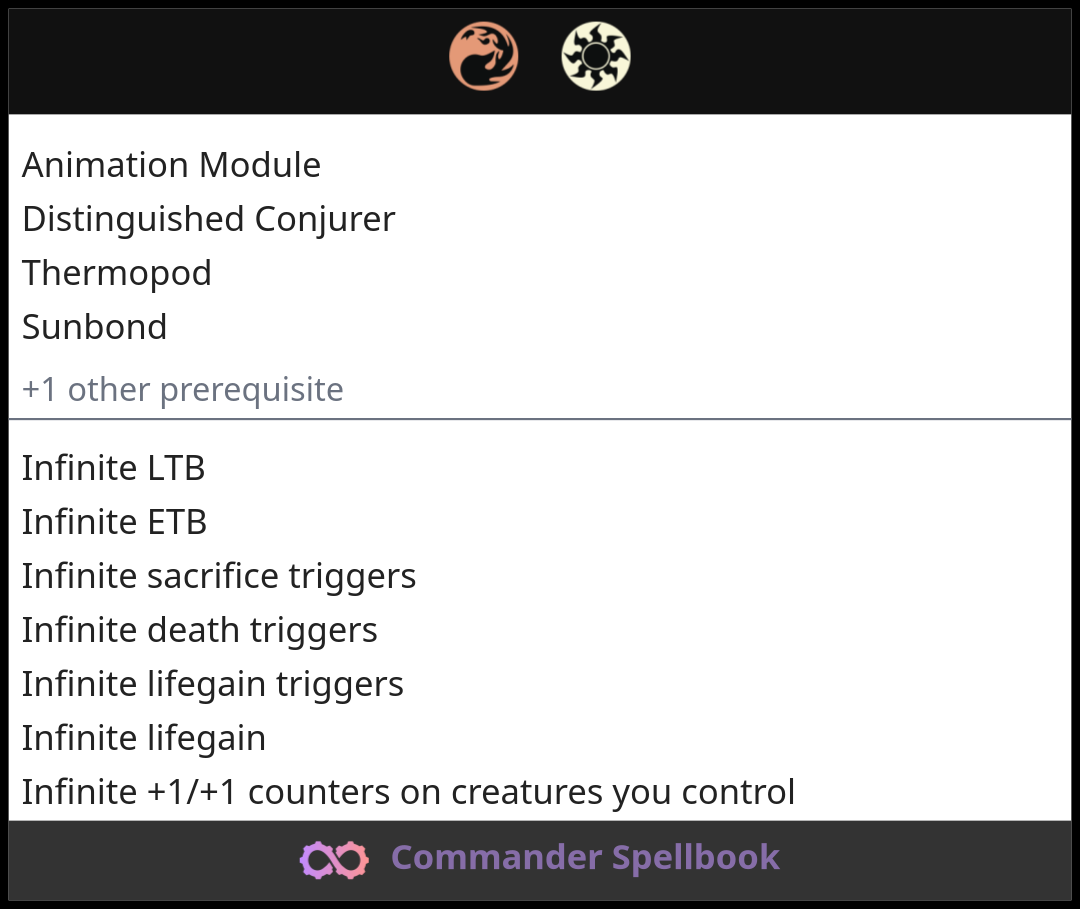 Animation Module | Distinguished Conjurer | Thermopod (and one other card)