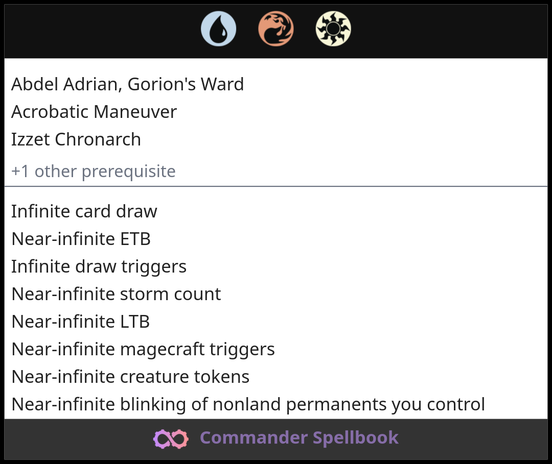 Abdel Adrian, Gorion's Ward | Acrobatic Maneuver | Izzet Chronarch