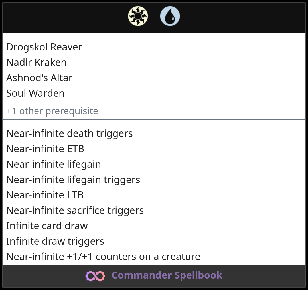 Drogskol Reaver | Nadir Kraken | Ashnod's Altar (and one other card)