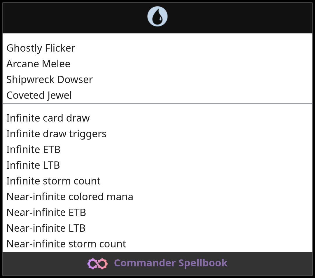 Ghostly Flicker | Arcane Melee | Shipwreck Dowser (and one other card)