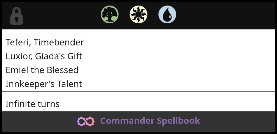 Teferi, Timebender | Luxior, Giada's Gift | Emiel the Blessed (and one ...