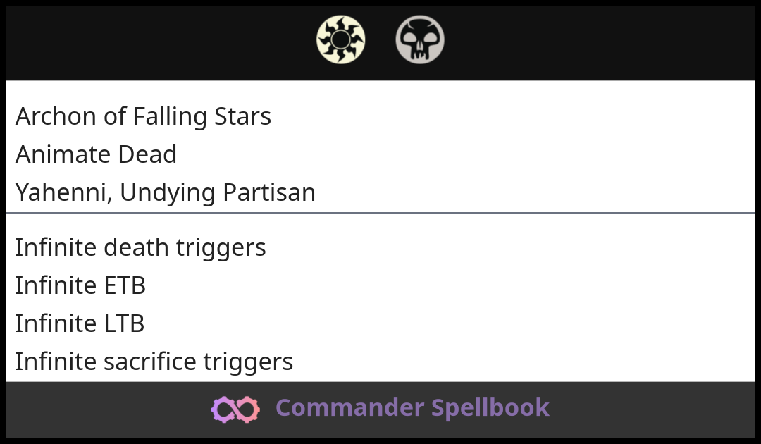 Archon of Falling Stars | Animate Dead | Yahenni, Undying Partisan