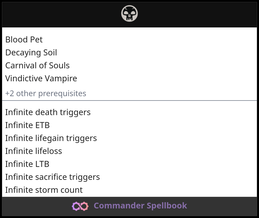 Blood Pet | Decaying Soil | Carnival of Souls (and one other card)