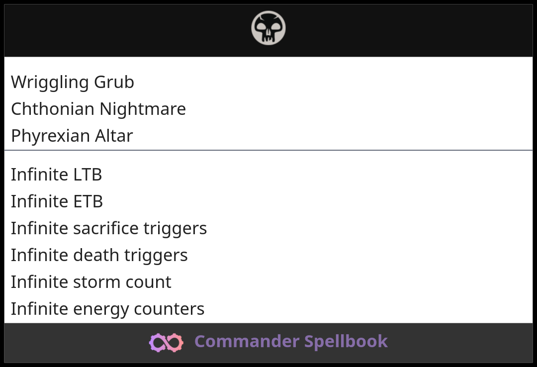 Wriggling Grub | Chthonian Nightmare | Phyrexian Altar