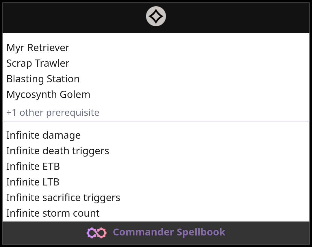 Myr Retriever | Scrap Trawler | Blasting Station (and one other card)