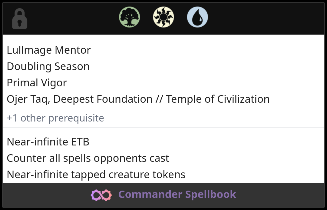 Lullmage Mentor | Doubling Season | Primal Vigor (and one other card)
