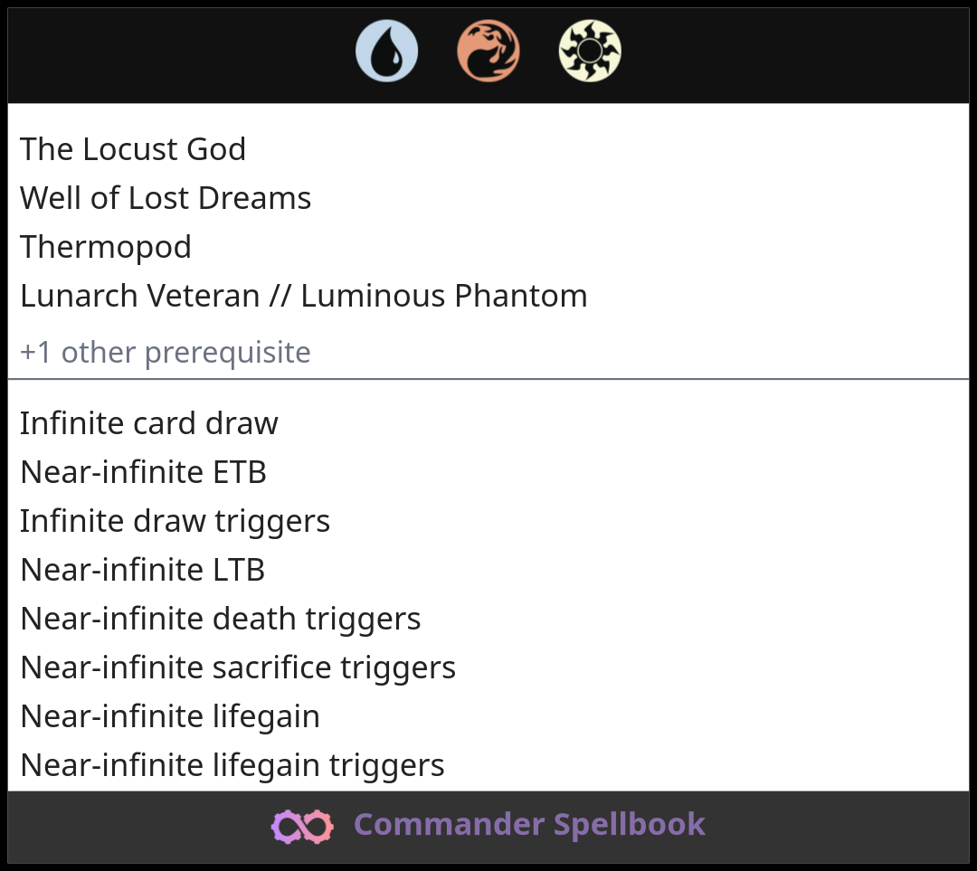 The Locust God | Well of Lost Dreams | Thermopod (and one other card)