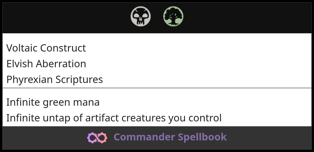 Voltaic Construct | Elvish Aberration | Phyrexian Scriptures