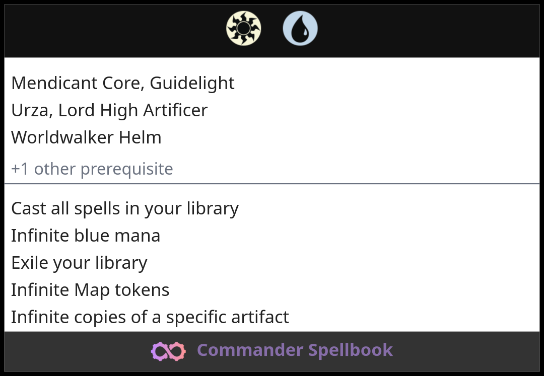 Mendicant Core, Guidelight | Urza, Lord High Artificer | Worldwalker Helm