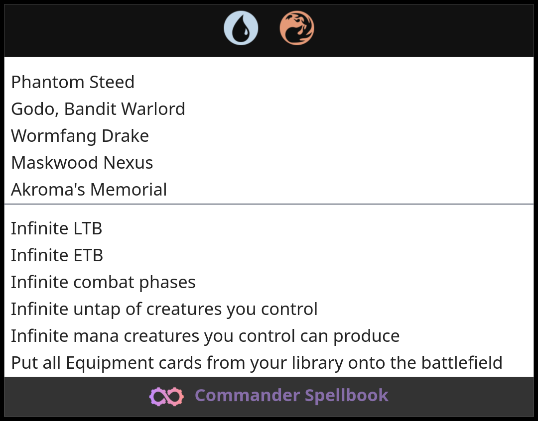 Phantom Steed | Godo, Bandit Warlord | Wormfang Drake (and two other cards)