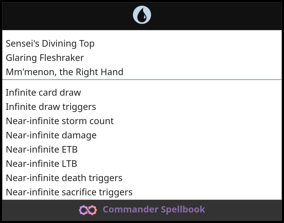 Sensei's Divining Top | Glaring Fleshraker | Mm'menon, the Right Hand