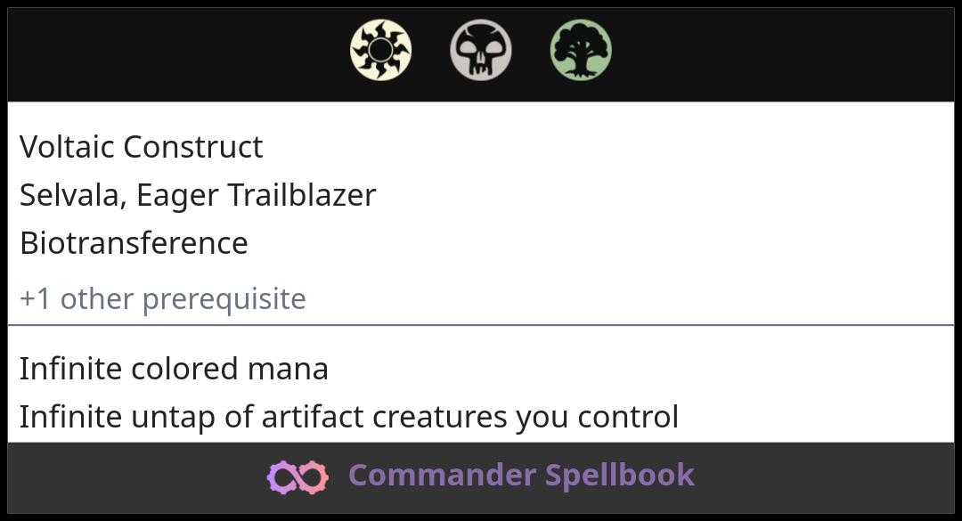 Voltaic Construct | Selvala, Eager Trailblazer | Biotransference