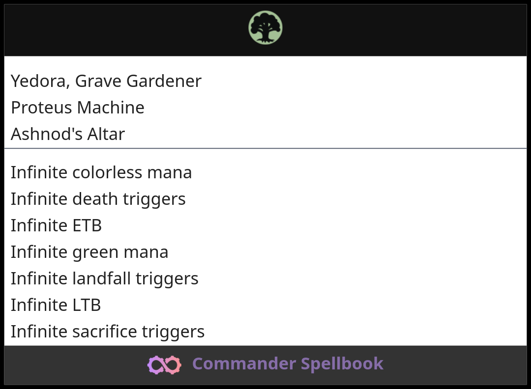 Yedora, Grave Gardener | Proteus Machine | Ashnod's Altar