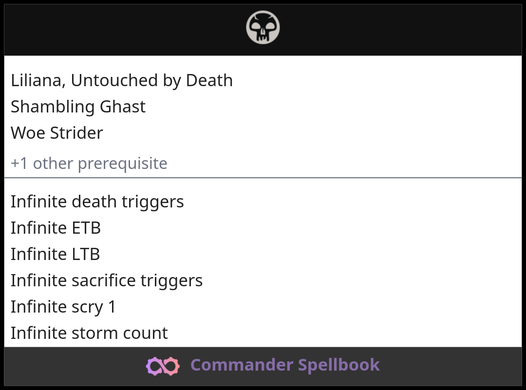 Liliana, Untouched by Death | Shambling Ghast | Woe Strider