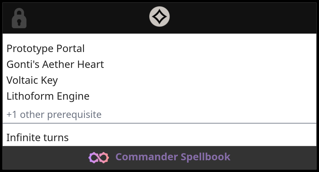 Prototype Portal | Gonti's Aether Heart | Voltaic Key (and one other card)