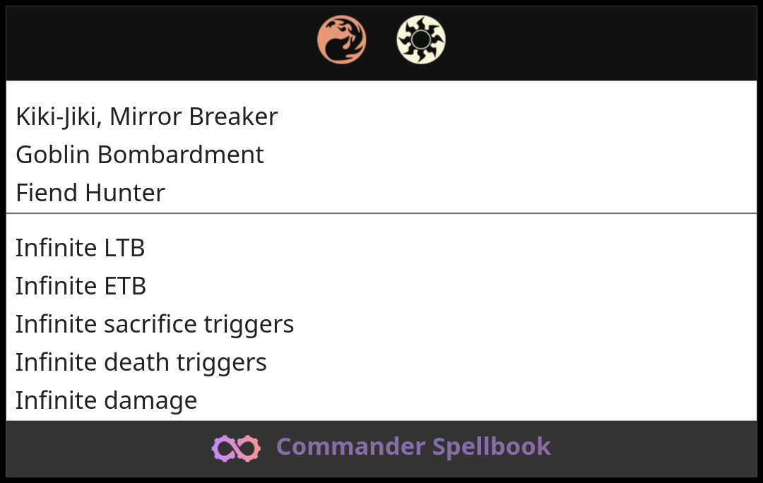 Kiki-Jiki, Mirror Breaker | Goblin Bombardment | Fiend Hunter