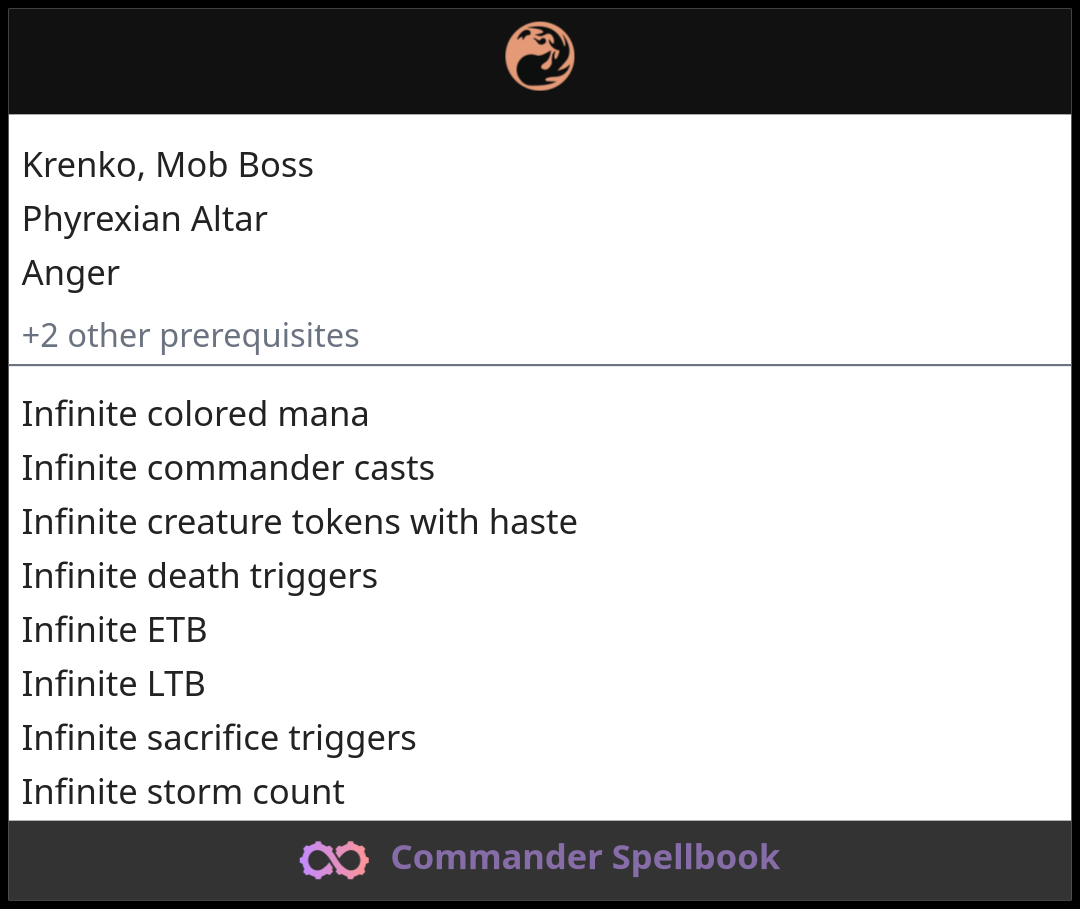 Krenko, Mob Boss | Phyrexian Altar | Anger