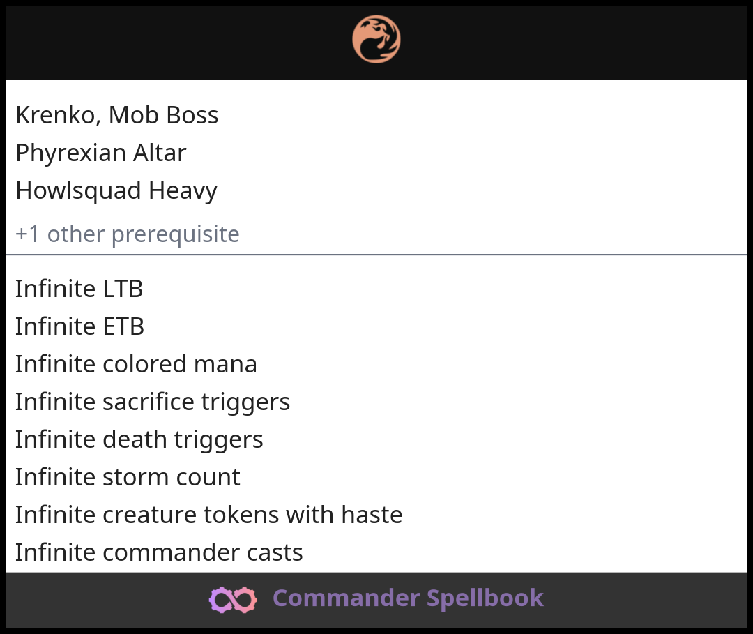 Krenko, Mob Boss | Phyrexian Altar | Howlsquad Heavy
