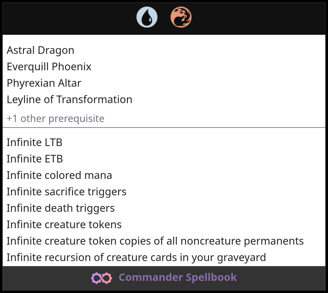 Astral Dragon | Everquill Phoenix | Phyrexian Altar (and one other card)
