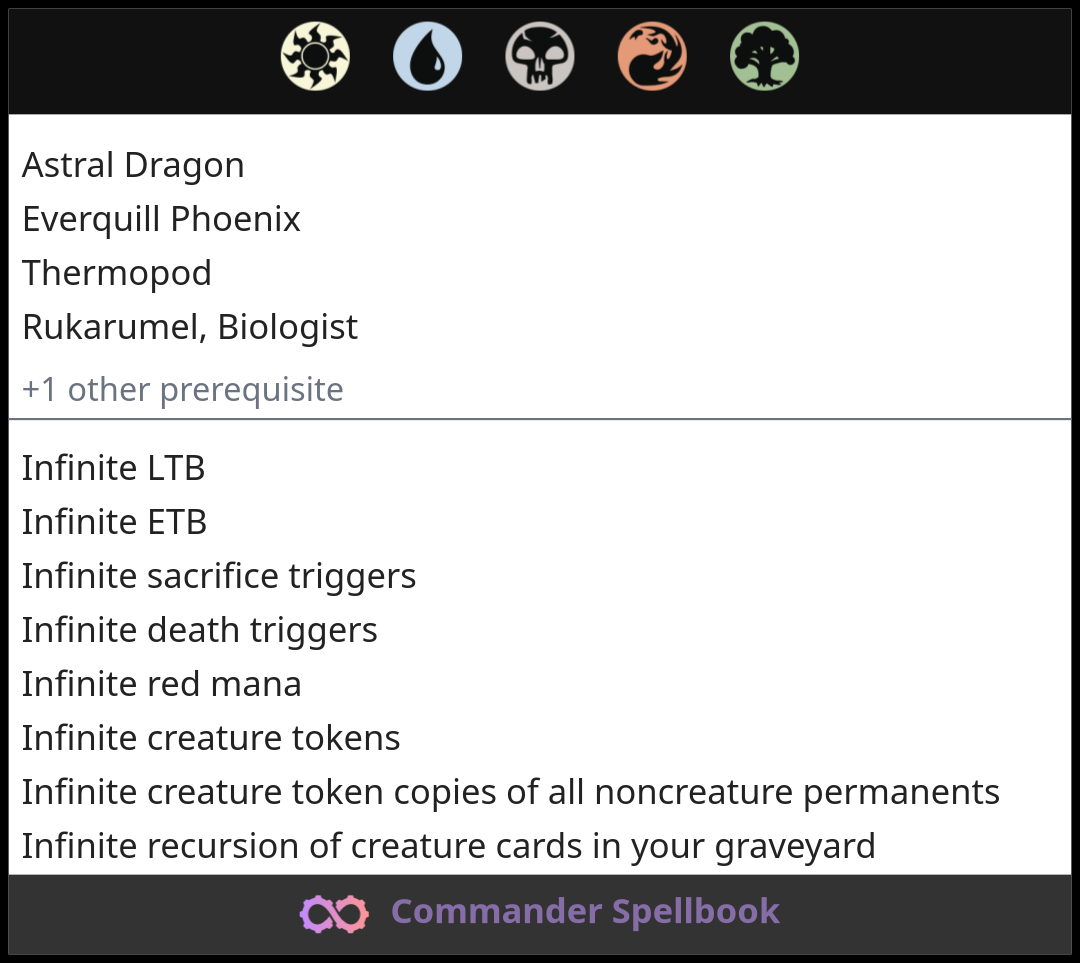 Astral Dragon | Everquill Phoenix | Thermopod (and one other card)