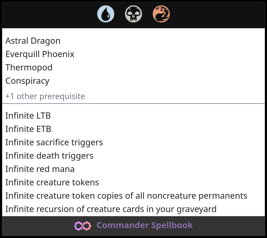 Astral Dragon | Everquill Phoenix | Thermopod (and one other card)