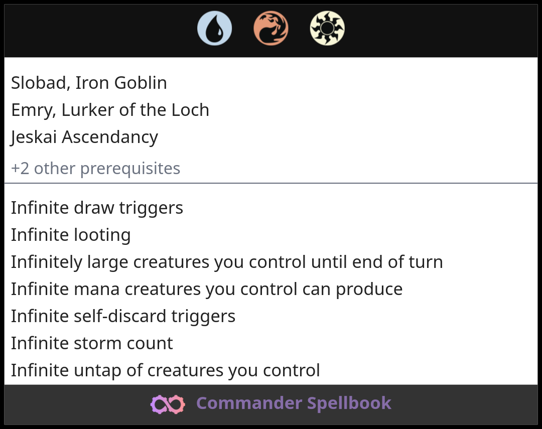 Slobad, Iron Goblin | Emry, Lurker of the Loch | Jeskai Ascendancy