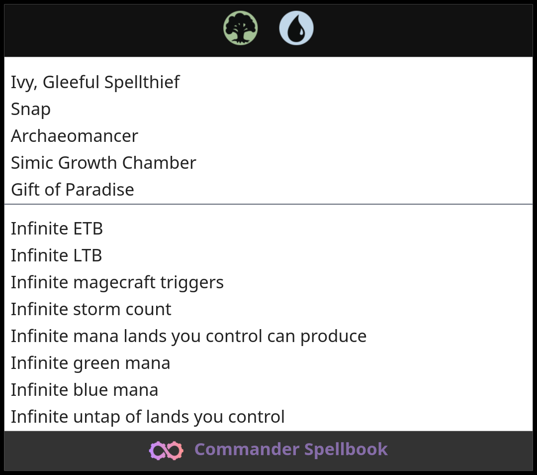 Ivy, Gleeful Spellthief | Snap | Archaeomancer (and two other cards)