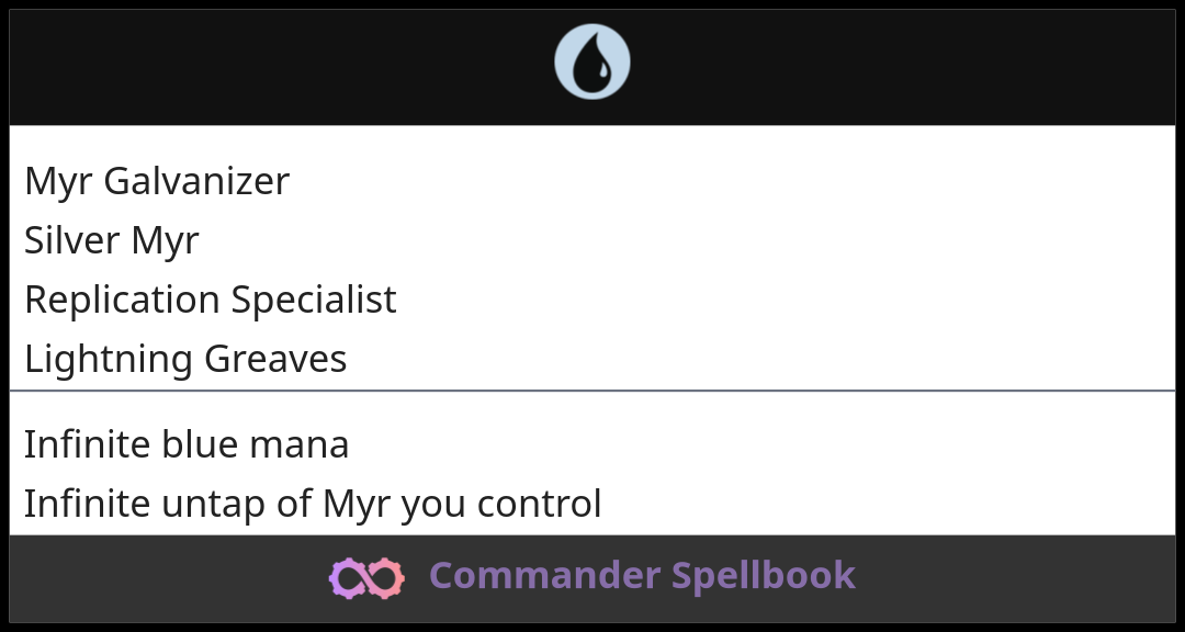 Myr Galvanizer | Silver Myr | Replication Specialist (and one other card)