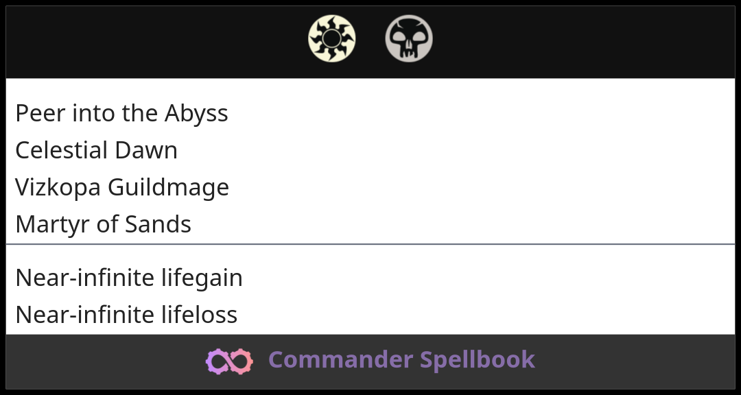 Peer into the Abyss | Celestial Dawn | Vizkopa Guildmage (and one other ...