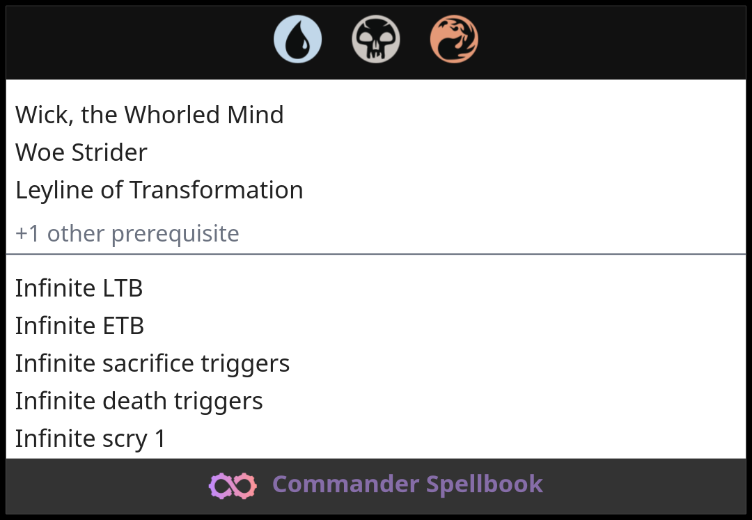 Wick, the Whorled Mind | Woe Strider | Leyline of Transformation